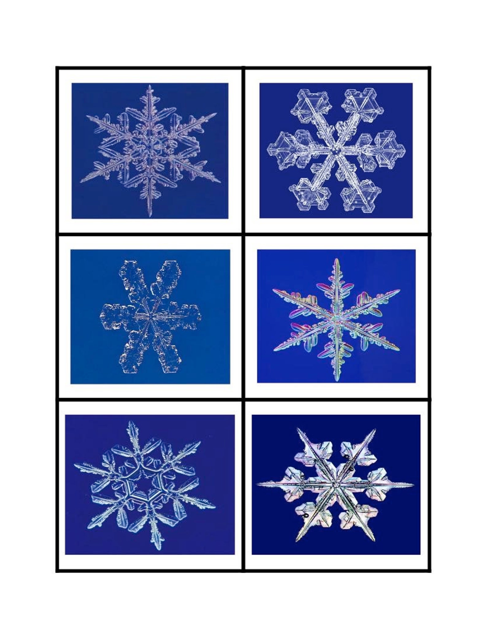 Snowflake Matching Cards - Etsy