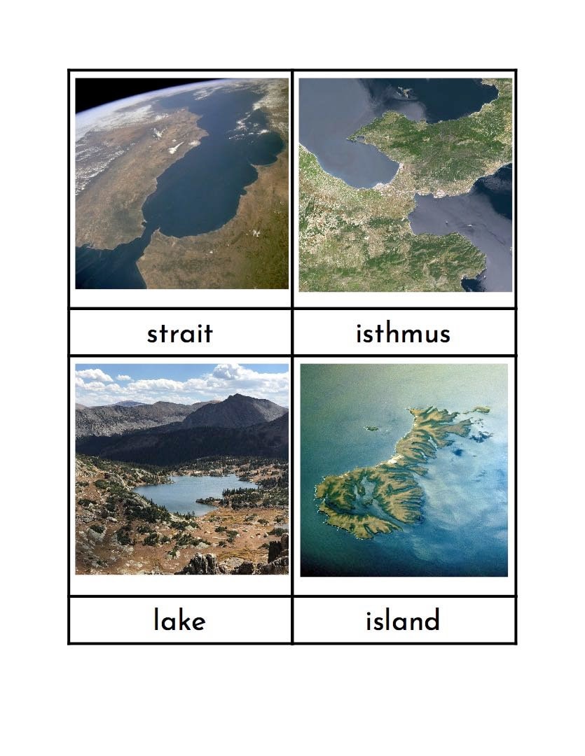 Montessori Land and Water Forms Three/four Part Cards - Etsy