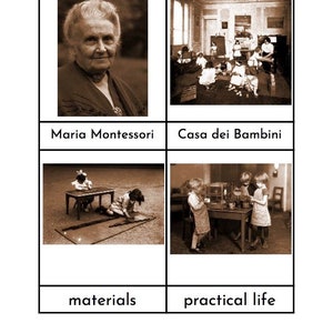 Maria Montessori Bundle Two Sets of Three/four Part Cards and Biography ...