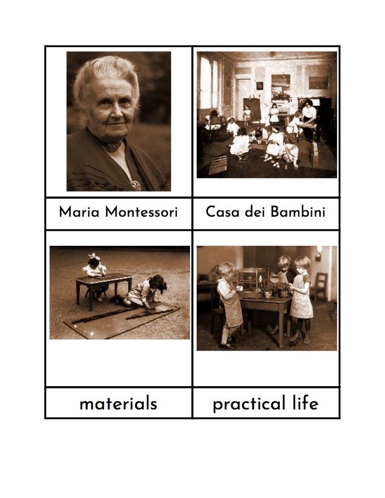 Maria Montessori Bundle Two Sets of Three/four Part Cards and Biography ...