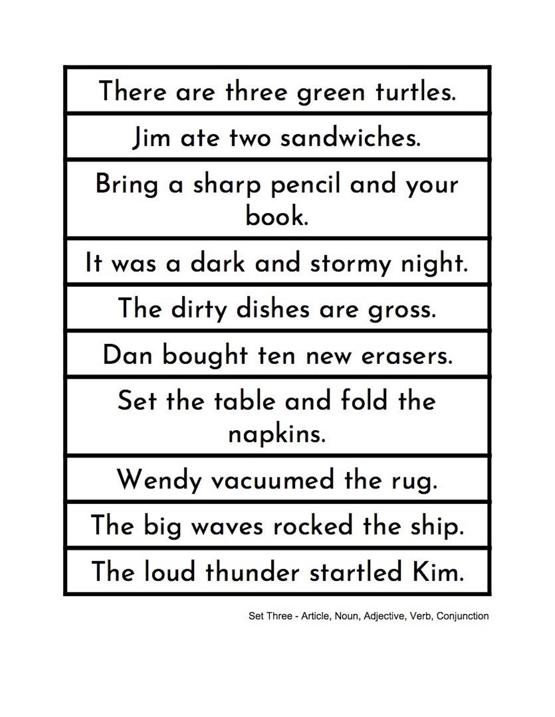 Montessori Sentences for Symbolizing - Etsy