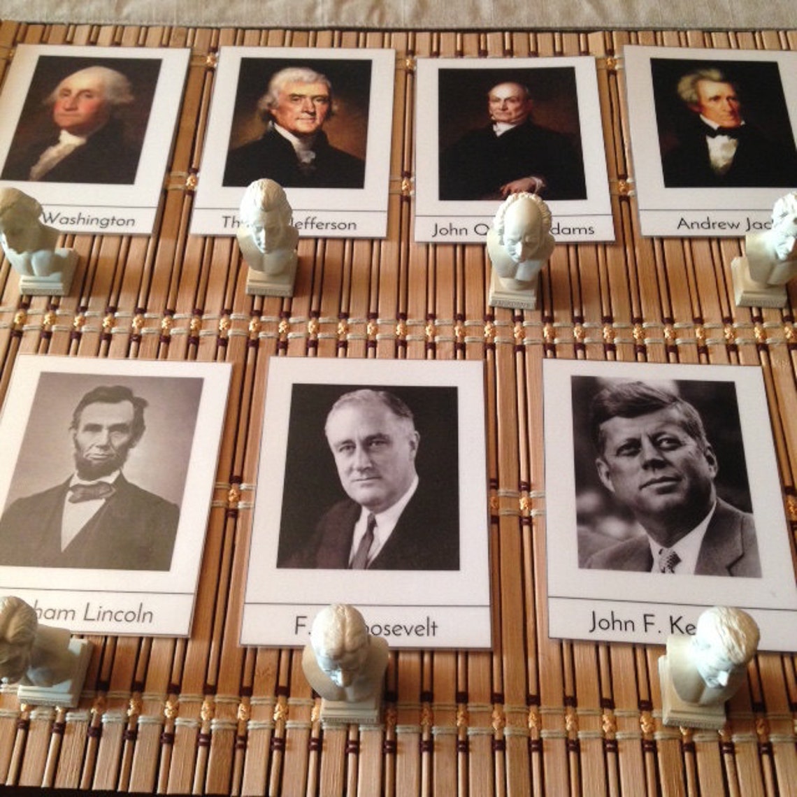 Montessori Presidents Four Part Cards With Matching Objects - Etsy