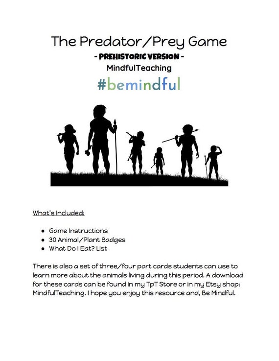 Predator/Prey Game Prehistoric Version | Etsy