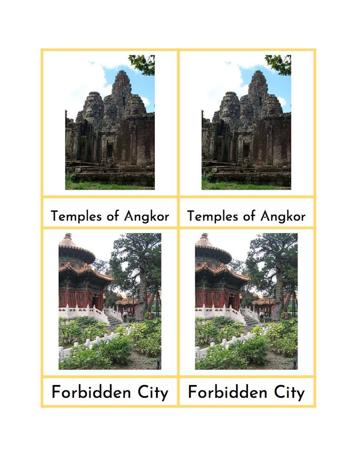 Beautiful Places on Earth asia Montessori Three Part Cards - Etsy