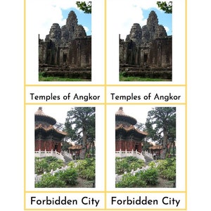 Beautiful Places on Earth asia Montessori Three Part Cards - Etsy