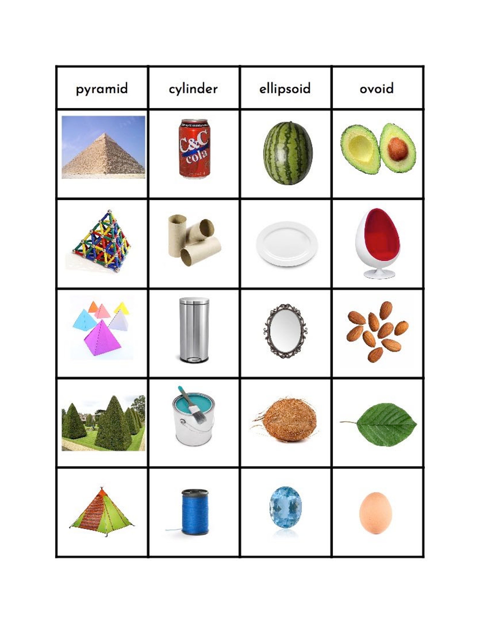 Geometric Solids Matching Cards Montessori Geometry - Etsy UK