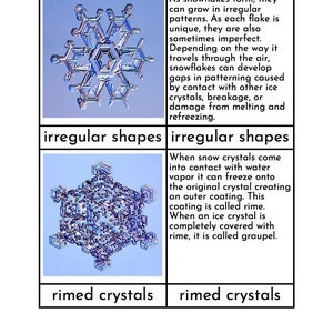 Formation and Types of Snowflakes - Montessori Three/four Part Cards - Etsy