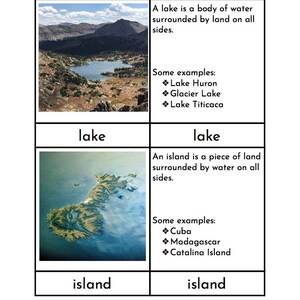 Montessori Land and Water Forms Three/four Part Cards - Etsy