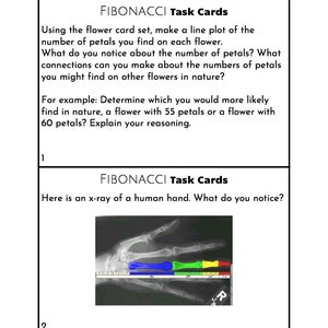 Fibonacci Task Cards - Etsy