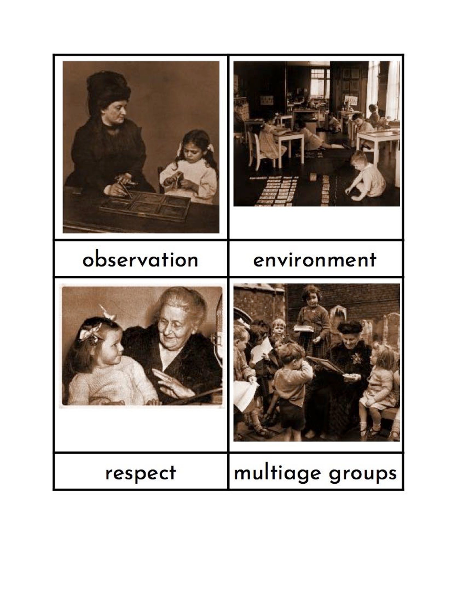Maria Montessori Bundle Two Sets of Three/four Part Cards and Biography ...