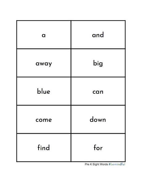 Sight Word Flashcards: Pre-k Through Third Grade Full Set - Etsy