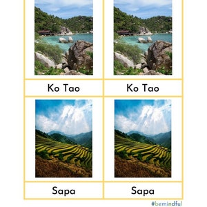Beautiful Places on Earth asia Montessori Three Part Cards - Etsy