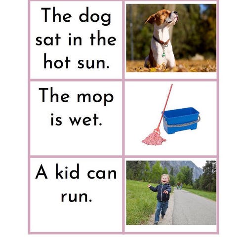 Printable Montessori Pink Series Sentence Strips - Etsy