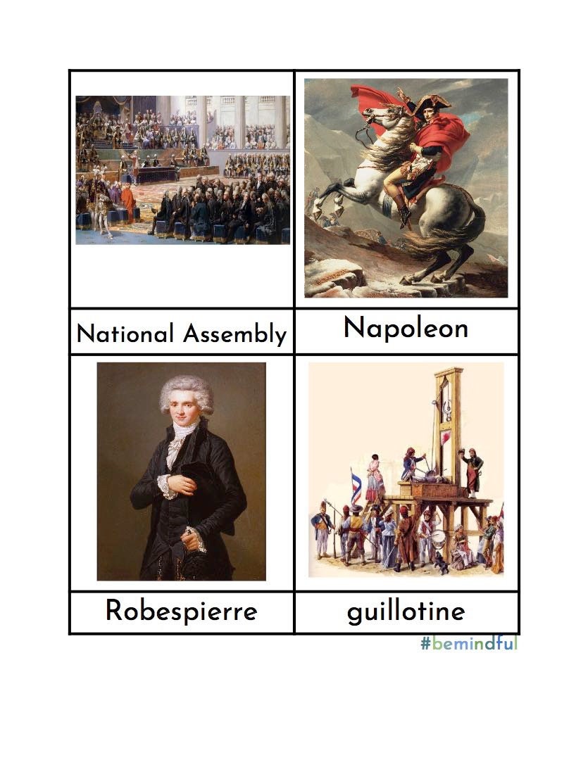 The French Revolution Montessori Three/four Part Cards - Etsy