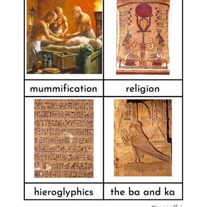 Montessori Ancient Egypt Three/four Part Cards | Etsy