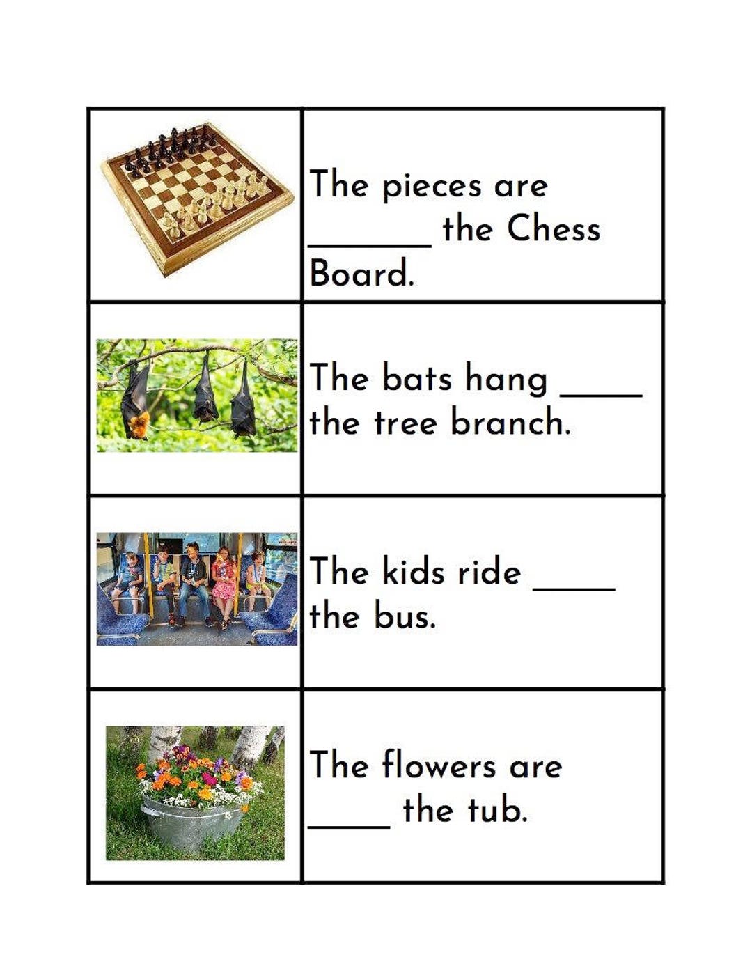 Montessori Prepositions Work - on & In - Etsy