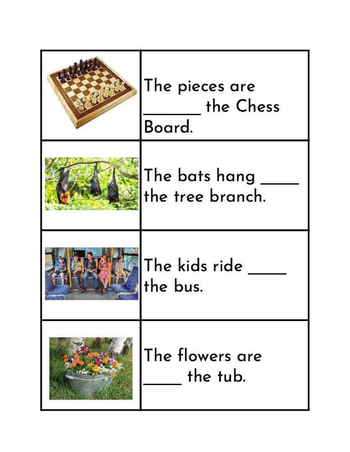 Montessori Prepositions Work on & In - Etsy