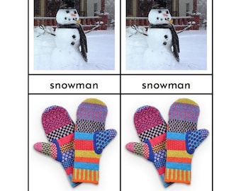 Winter Activities Three Part Cards Montessori Flash Cards Digital ...