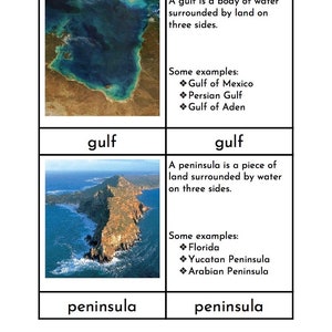 Montessori Land and Water Forms Three/four Part Cards - Etsy