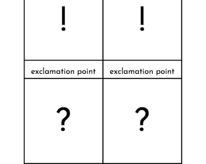 Montessori Punctuation - Three Part Cards - Etsy