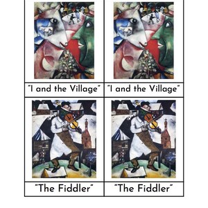 Marc Chagall Montessori Three Part Cards and Artist Bio - Etsy