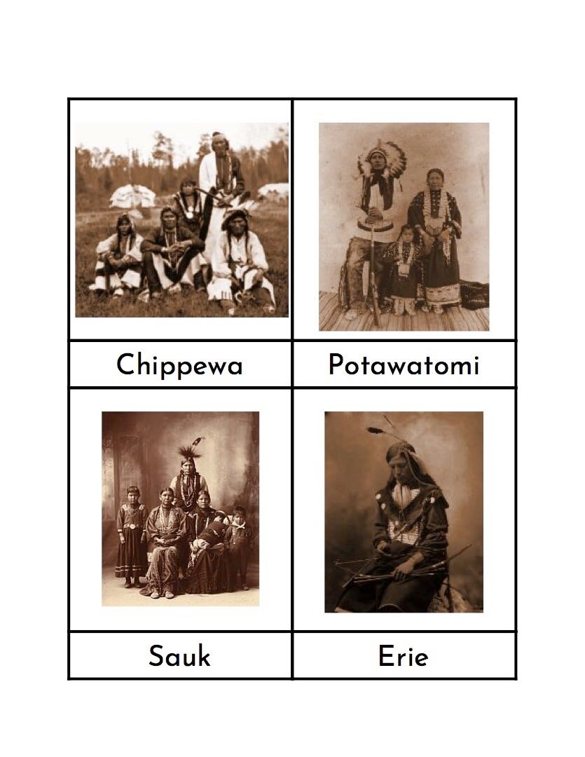 Montessori Native American Tribes of the Midwest Three/four Part Cards ...