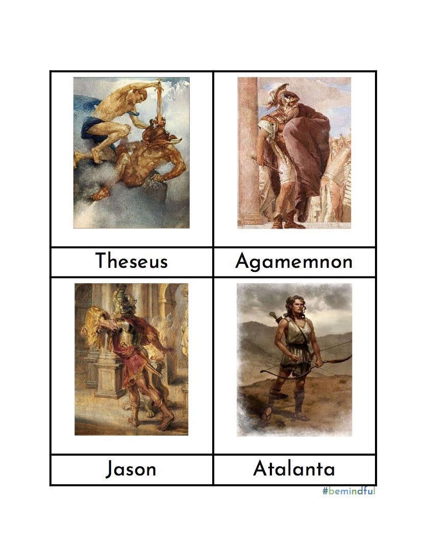 Ancient Greek Heroes Montessori Three/four Part Cards - Etsy