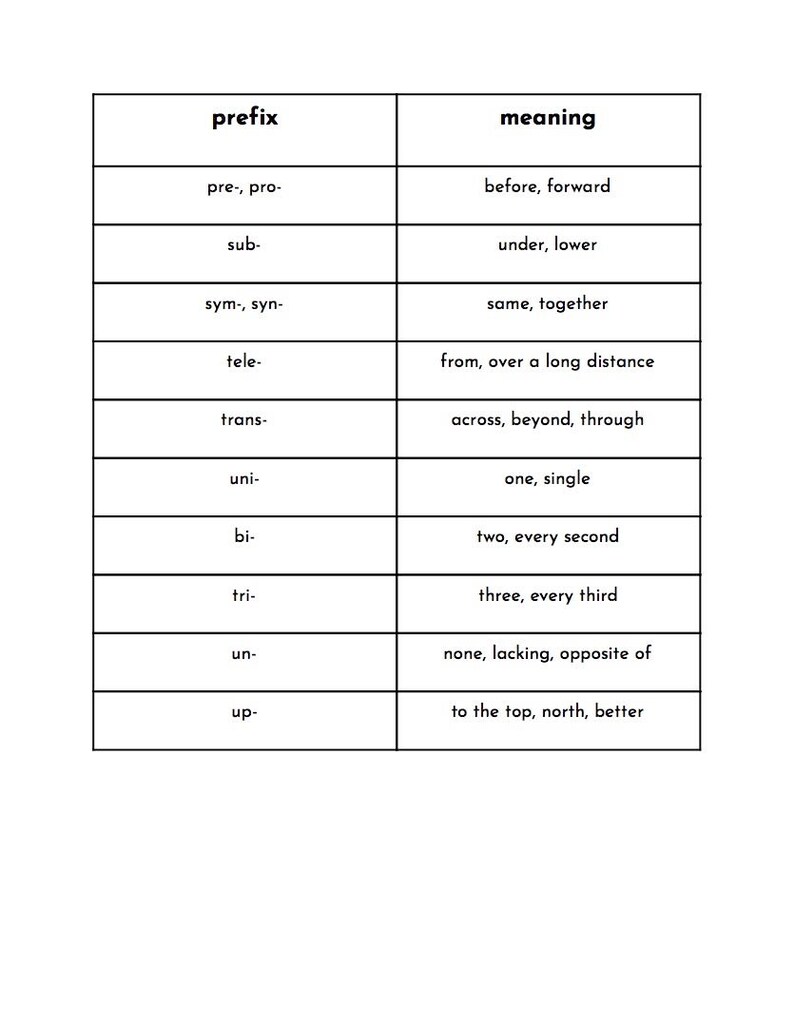 Montessori Prefix Matching Cards - Etsy