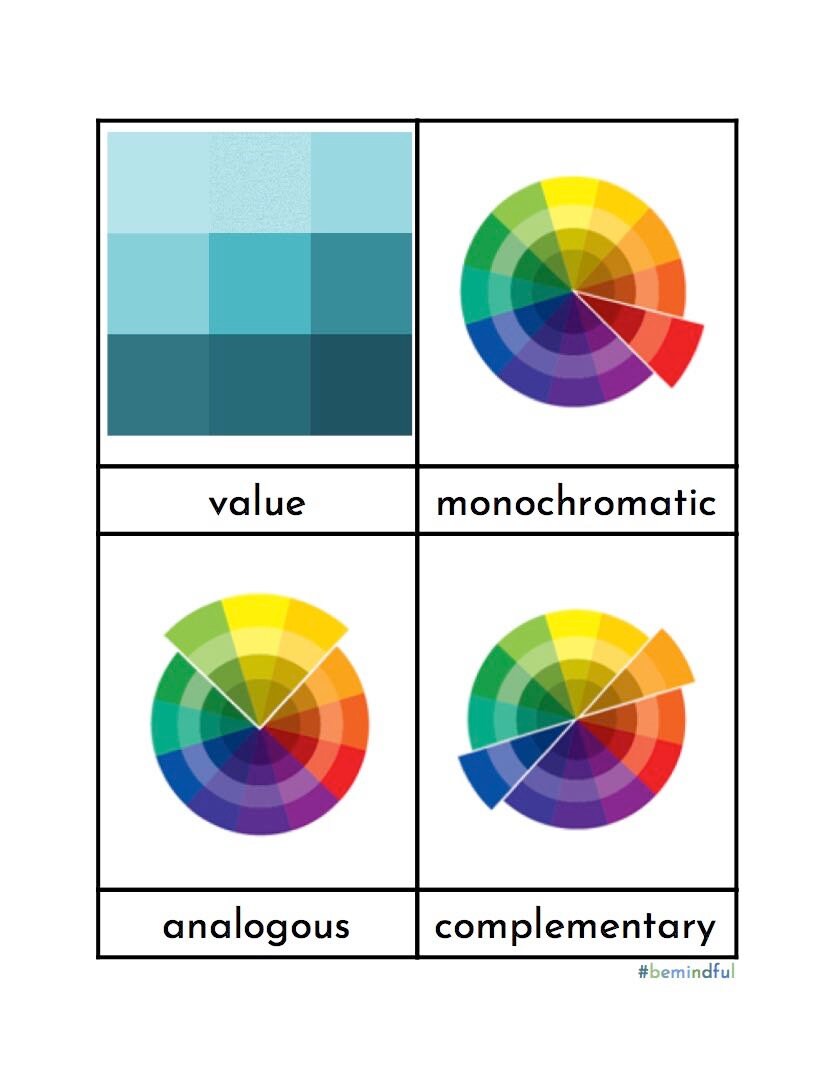 Color Theory Three/four Part Cards - Etsy