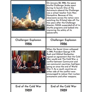 Montessori American History Timeline 1973 2001 Three/four Part Cards - Etsy