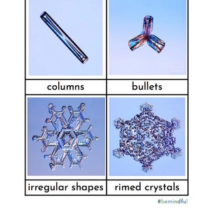 Formation and Types of Snowflakes - Montessori Three/four Part Cards - Etsy
