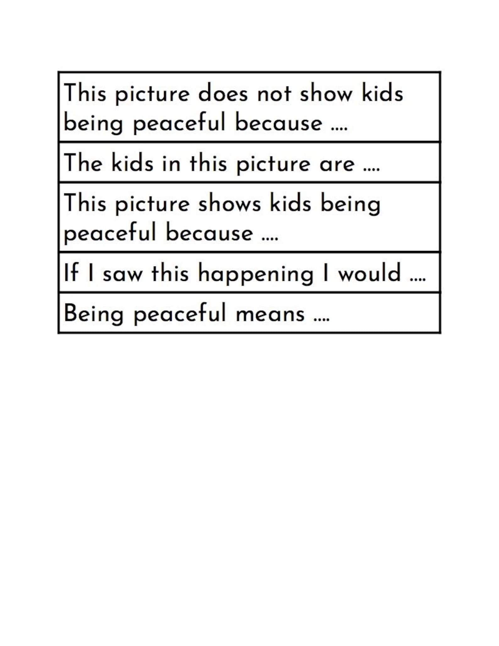 Montessori Peaceful Vs. Not Peaceful Matching Cards | Etsy