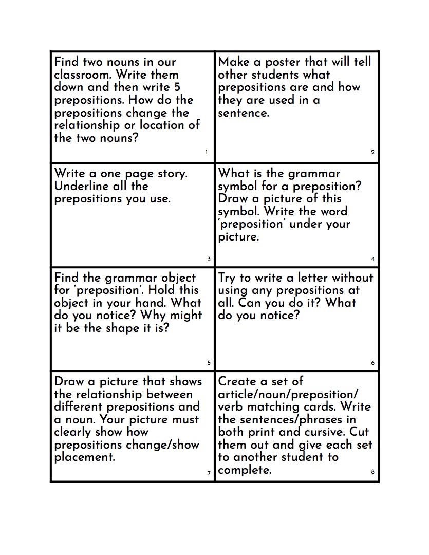 Montessori Word Study Prepositions - Etsy