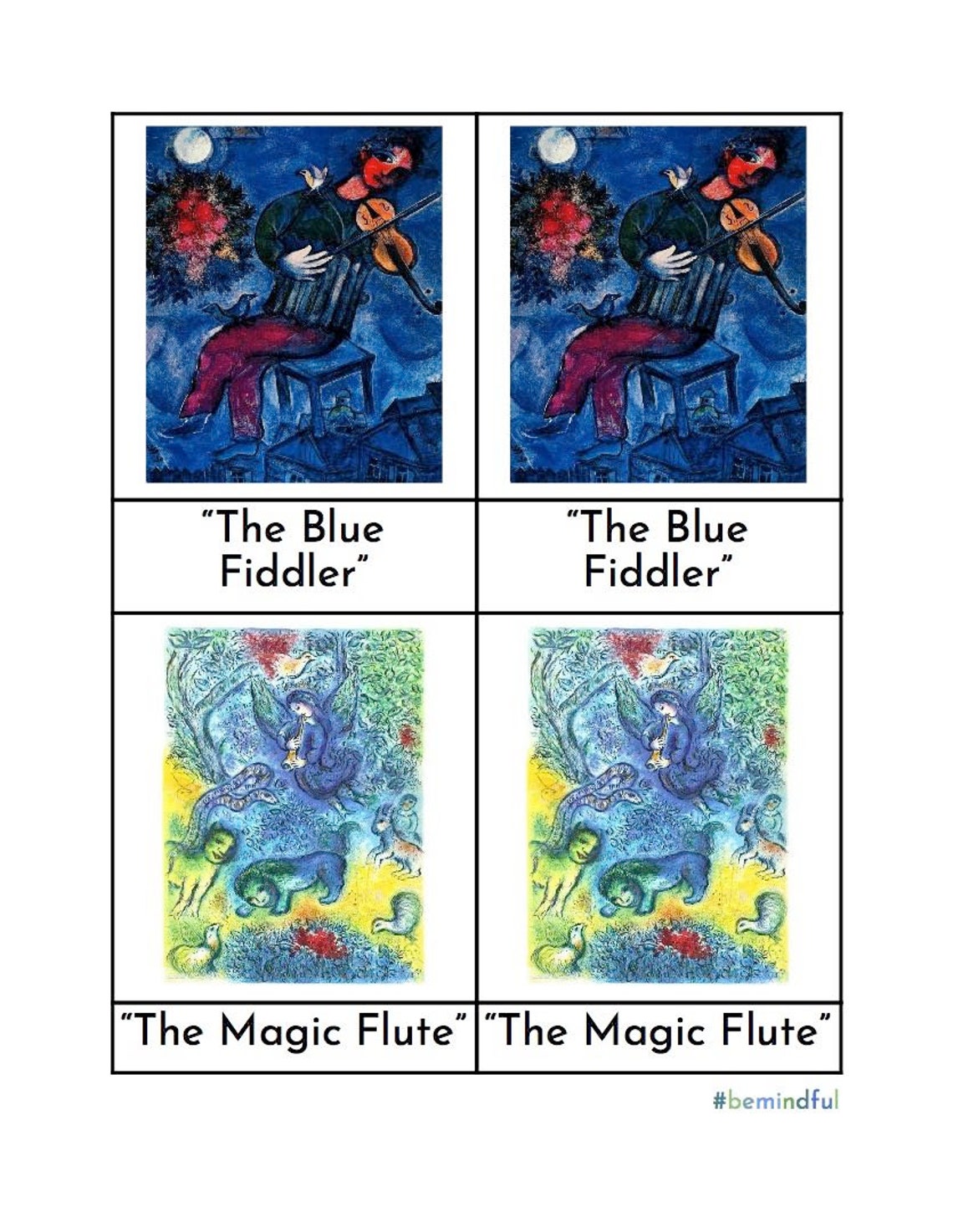 Marc Chagall Montessori Three Part Cards and Artist Bio - Etsy