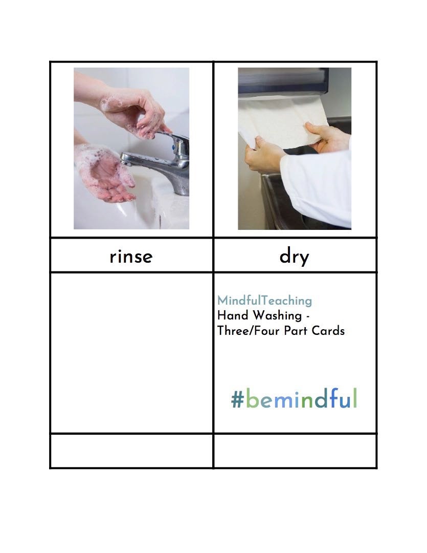 Proper Hand Washing Montessori Three/four Part Cards - Etsy