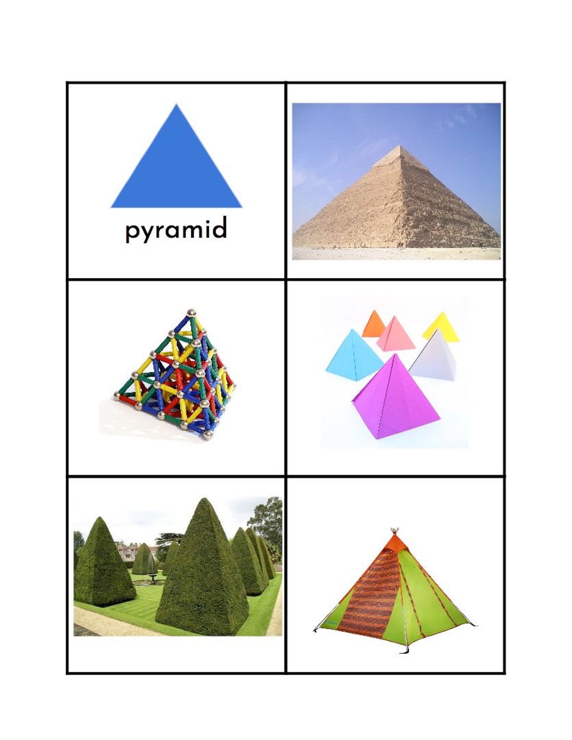 Geometric Solids Matching Cards Montessori Geometry | Etsy