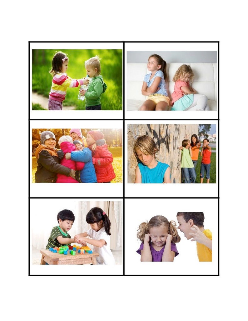 Montessori Peaceful Vs. Not Peaceful Matching Cards - Etsy