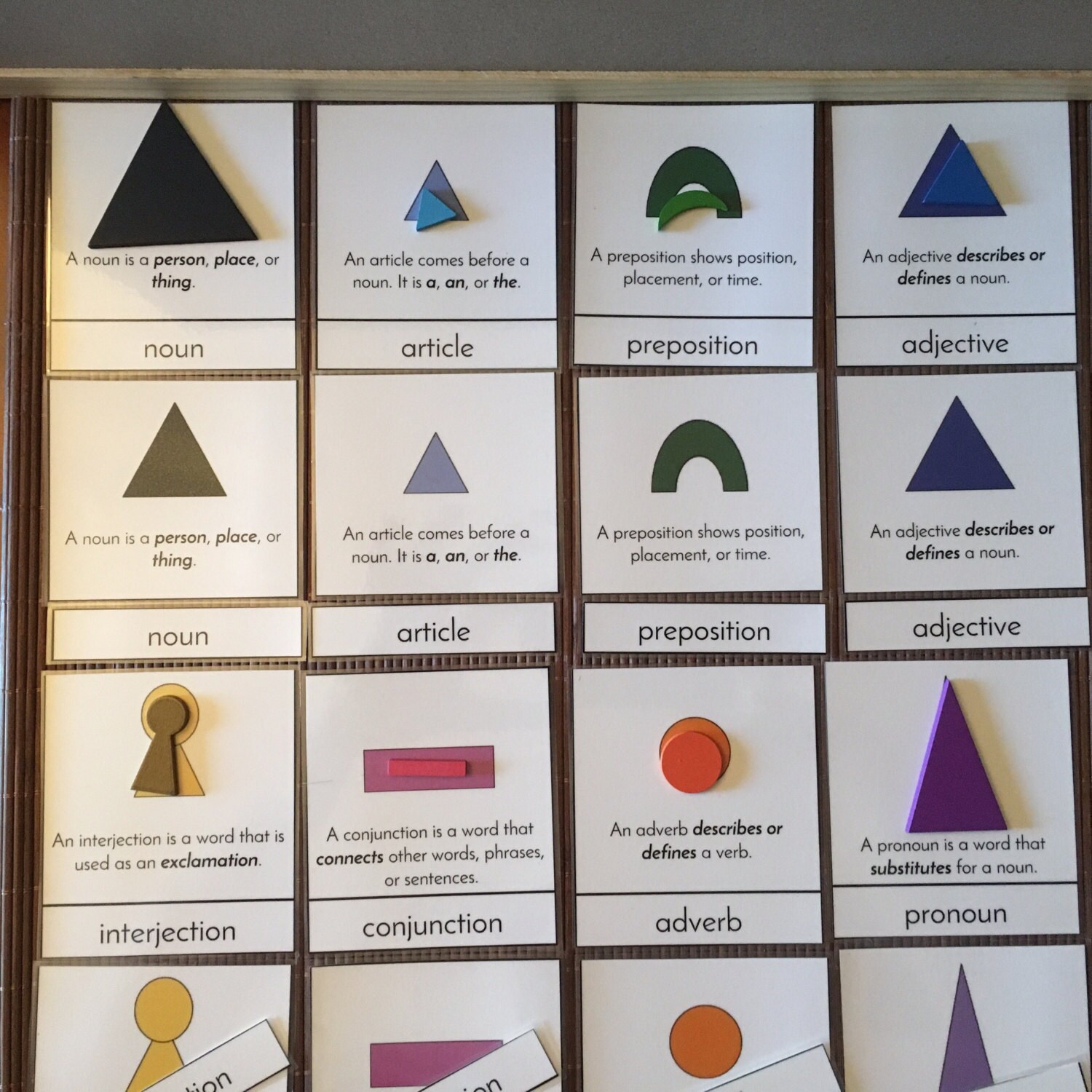 Montessori Grammar Symbols Three Part Cards & Wooden | Etsy
