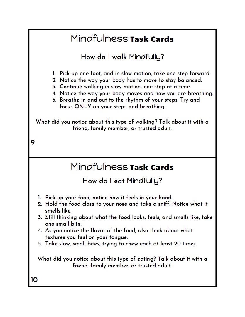 Montessori Mindfulness Task Cards - Etsy