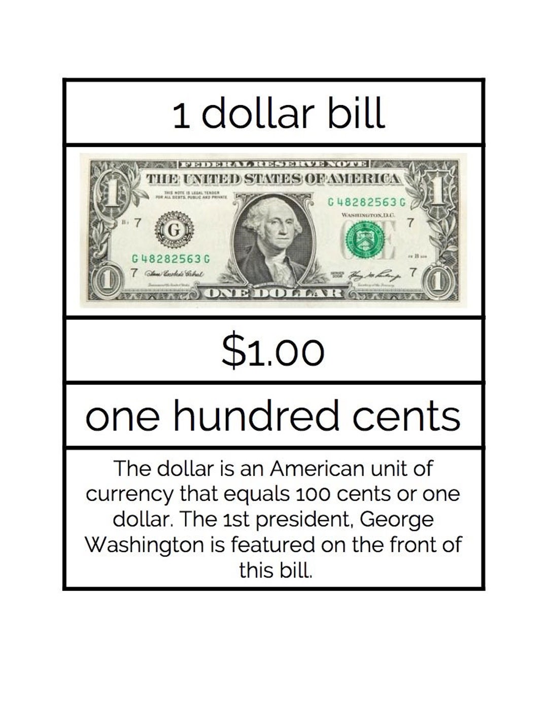 Money Matching Cards Paper Currency - Etsy