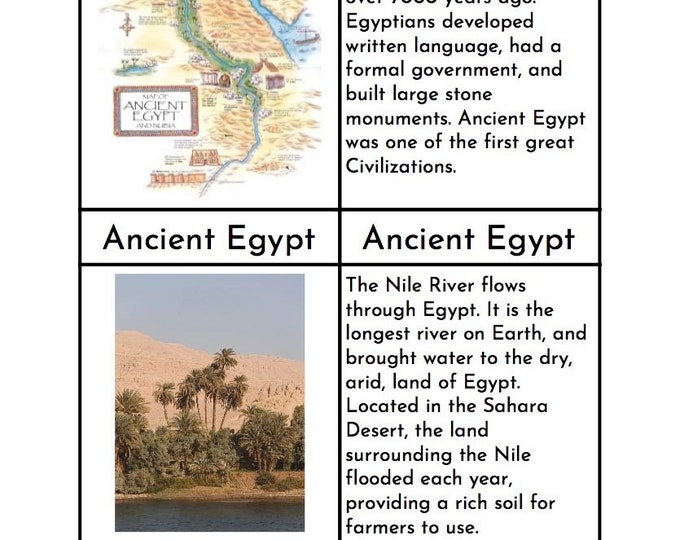 Montessori Ancient Egypt - Three/four Part Cards - Etsy