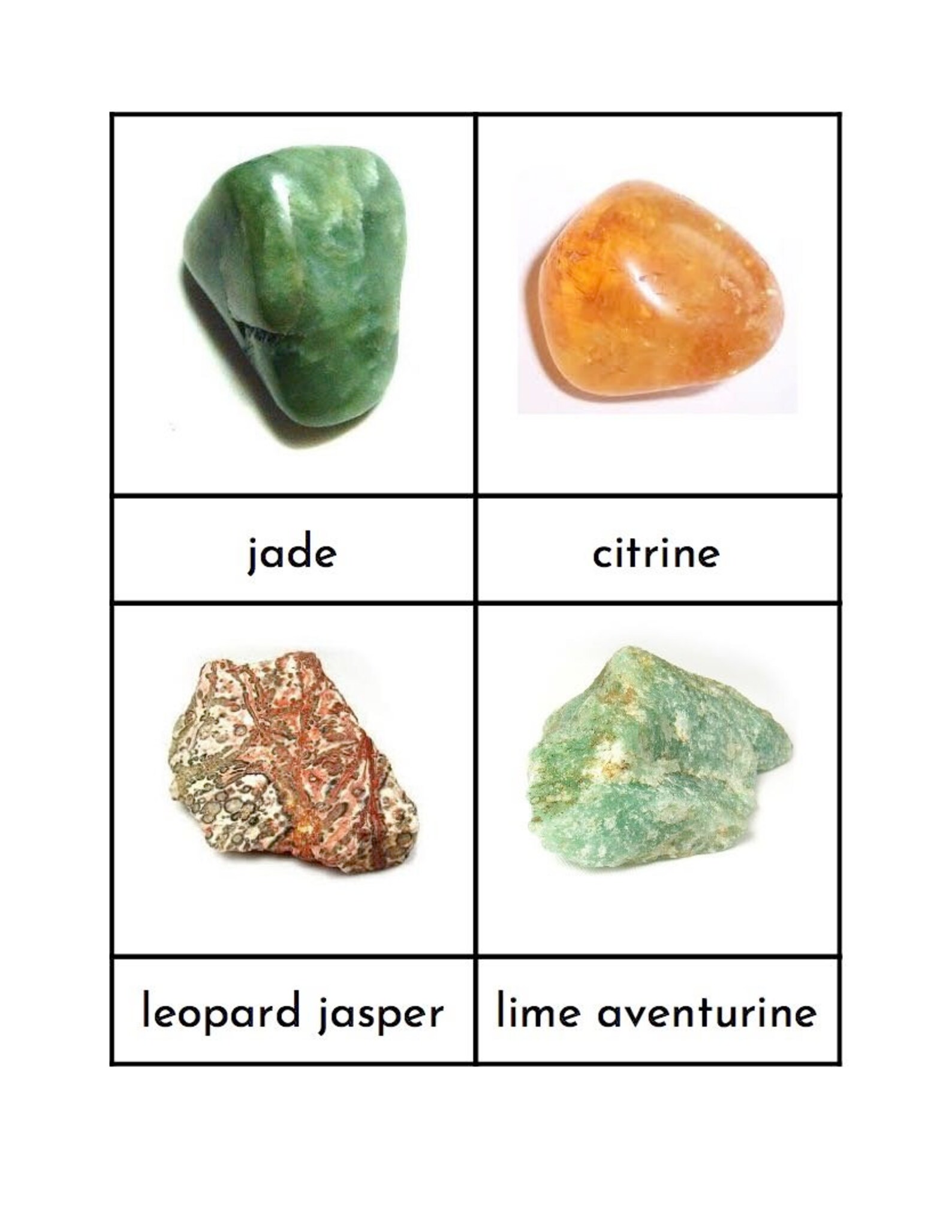 Montessori Rock and Mineral Nomenclature Cards - Etsy