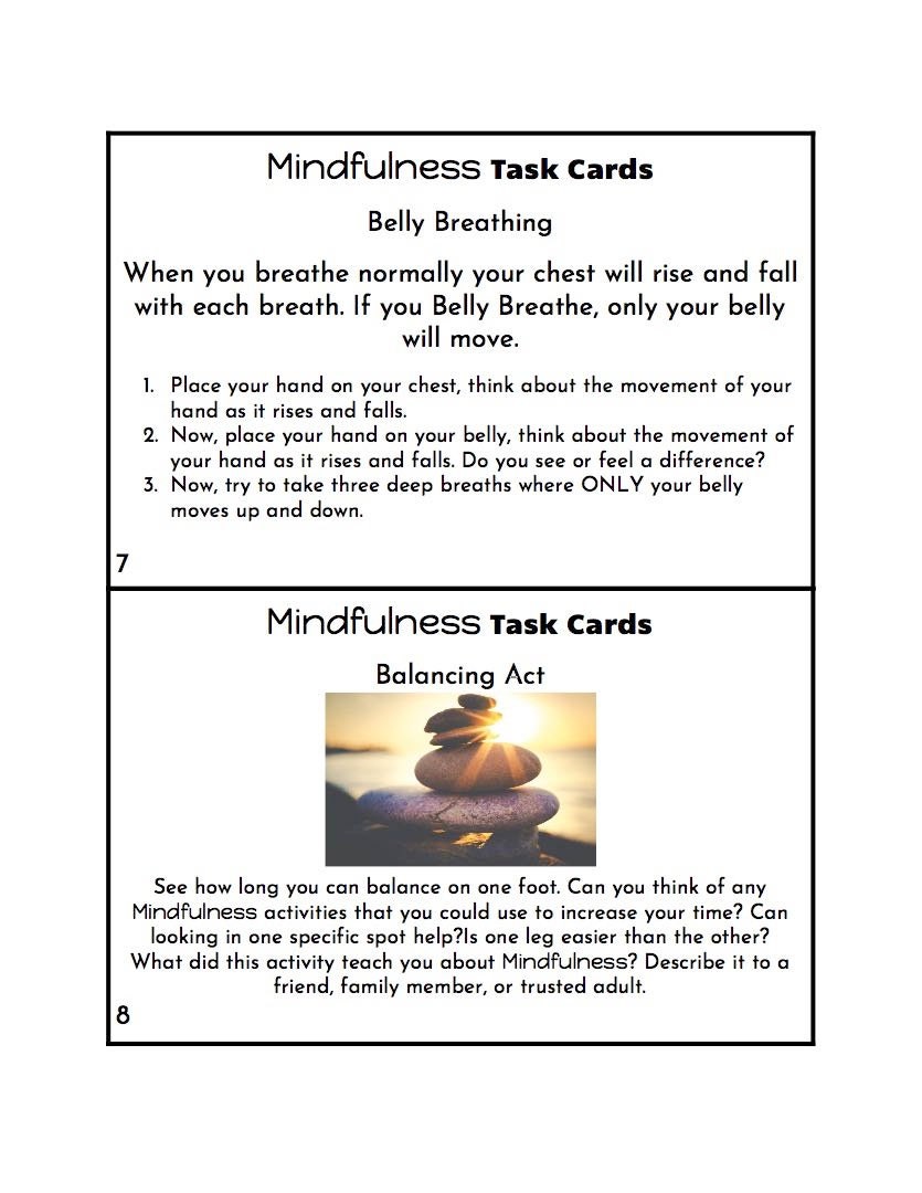 Montessori Mindfulness Task Cards - Etsy
