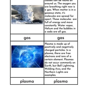 States of Matter - Montessori Three/four Parts Cards With FREEBIE! - Etsy