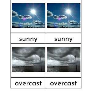 Weather Montessori Three Part Cards - Etsy