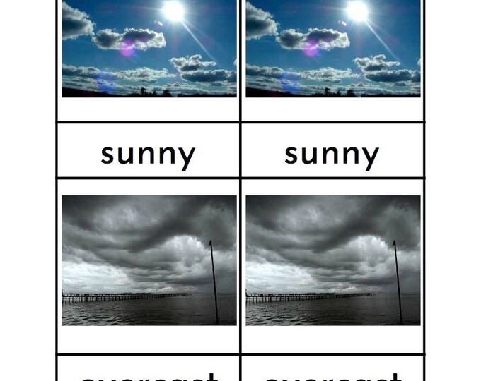 Weather - Montessori Three Part Cards - Etsy
