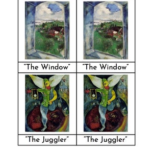 Marc Chagall Montessori Three Part Cards and Artist Bio - Etsy