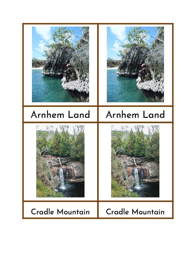 Beautiful Places on Earth australia Montessori Three Part Cards - Etsy