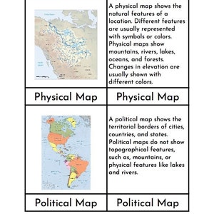 Montessori Types of Maps Three/four Part Cards - Etsy