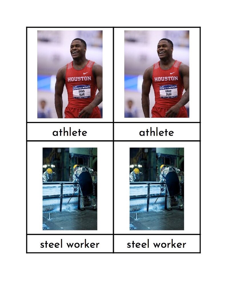 Montessori Occupations Three Part Cards - Etsy